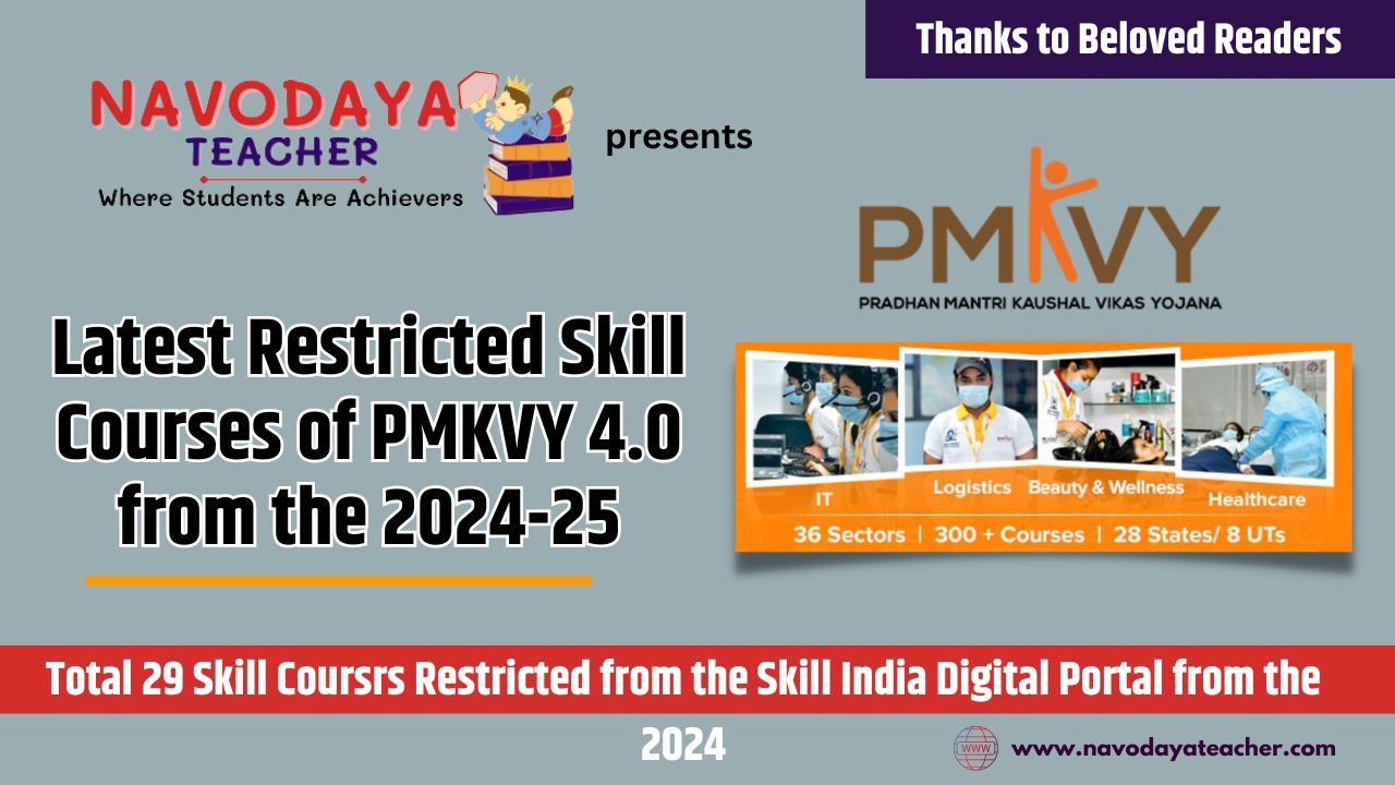 Latest Restricted Skill Courses of PMKVY 4.0 for the 2024-25