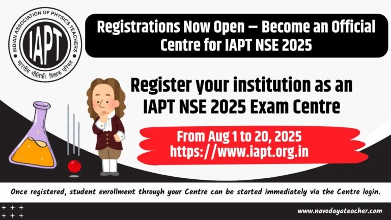 Registrations Now Open – Become an Official Centre for IAPT NSE 2025