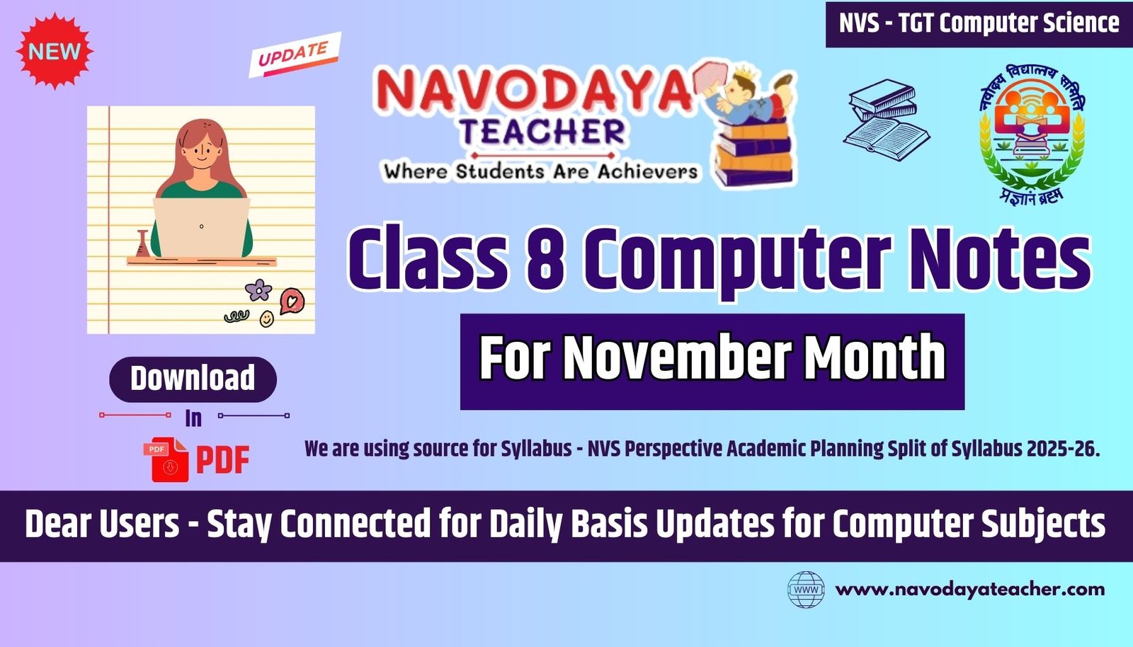Navodaya Class 8 Computer Notes – November Month