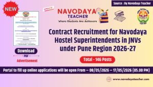 Contract Recruitment for Navodaya Hostel Superintendents in JNVs under ...